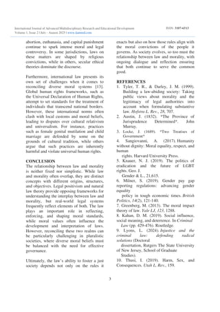 Law and Morality: A Complex Interplay in Shaping Societal Norms | PDF