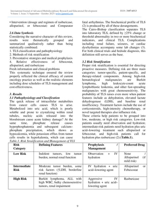 Tumor Lysis Syndrome: Narrative Review of Risk Stratification and ...