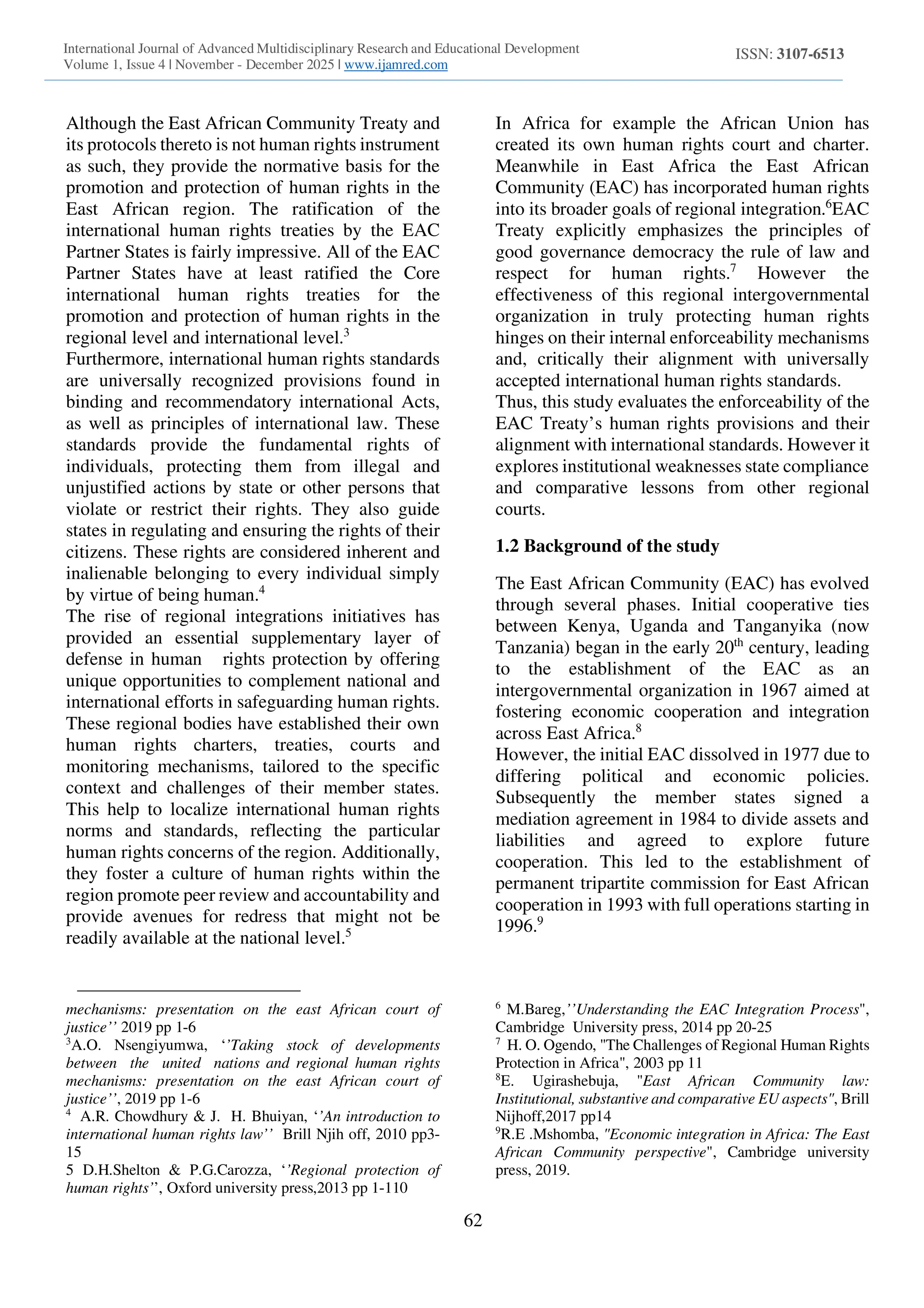 Human Rights Protection Under the Eac Treaty: Jurisdictional and Compliance Challenges | PDF