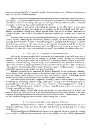 Transitioning Rural Communities to Renewable Energy: Challenges and Successes | PDF