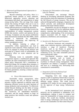 Sustainable Energy Management: Reducing Waste with Lifecycle Thinking | PDF