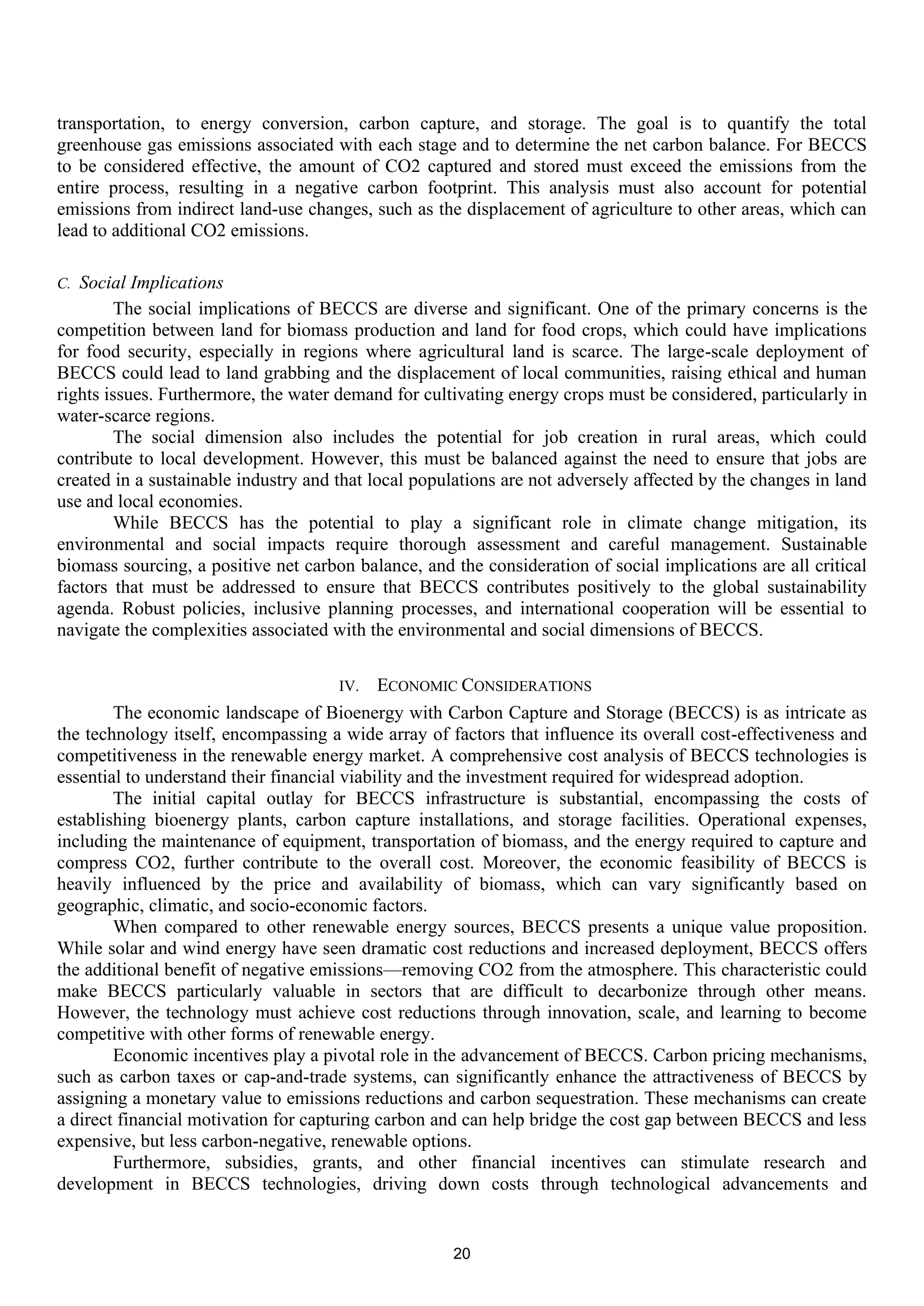 Bioenergy with Carbon Capture and Storage (BECCS): Viability and ...