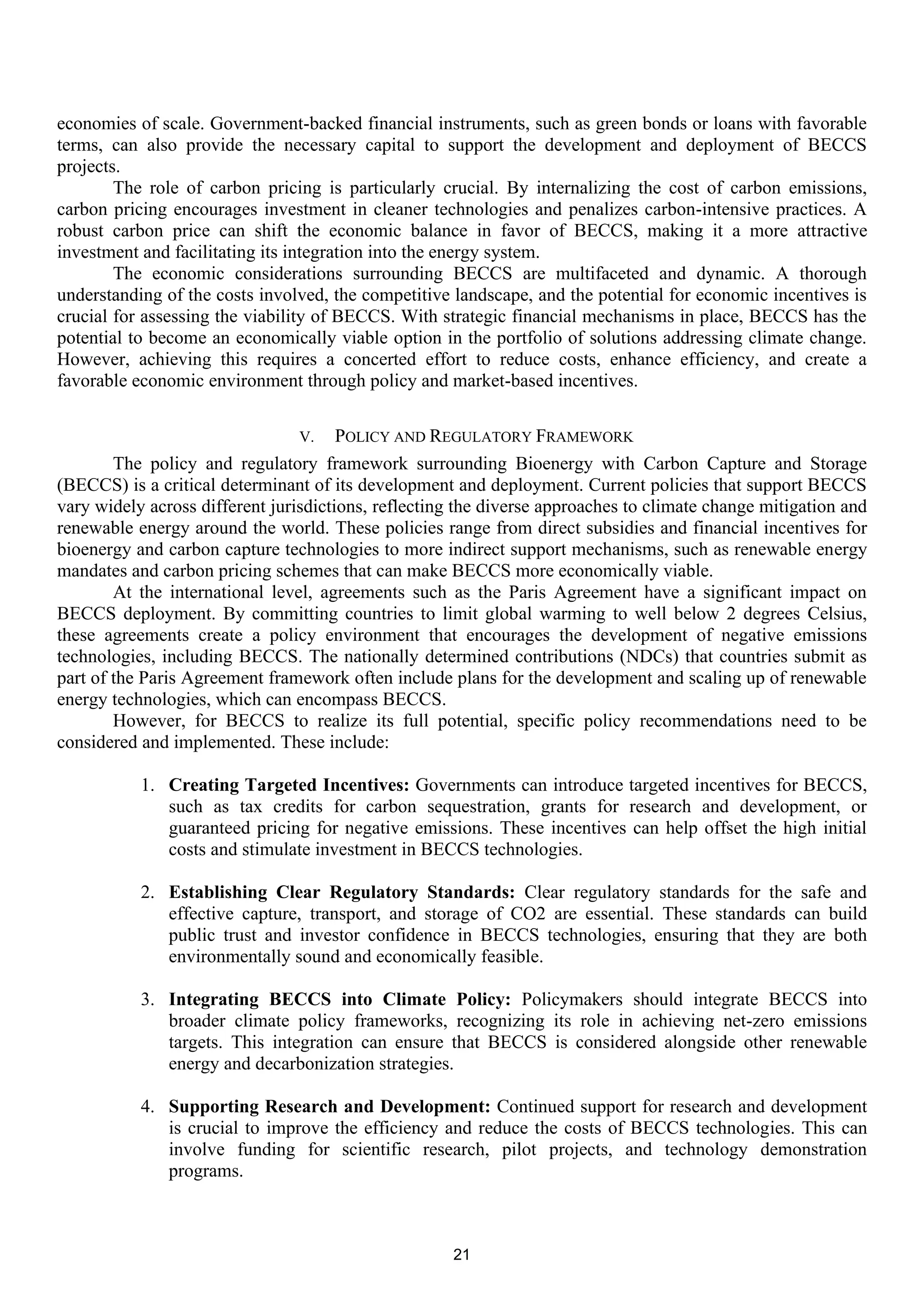 Bioenergy with Carbon Capture and Storage (BECCS): Viability and ...