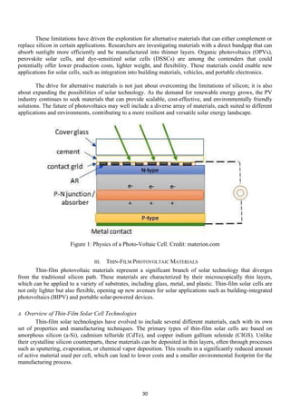 Advancements in Photovoltaic Materials for Sustainable Energy ...