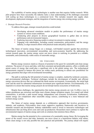 Marine Energy Resources: Tapping into the Power of Waves and Tides | PDF