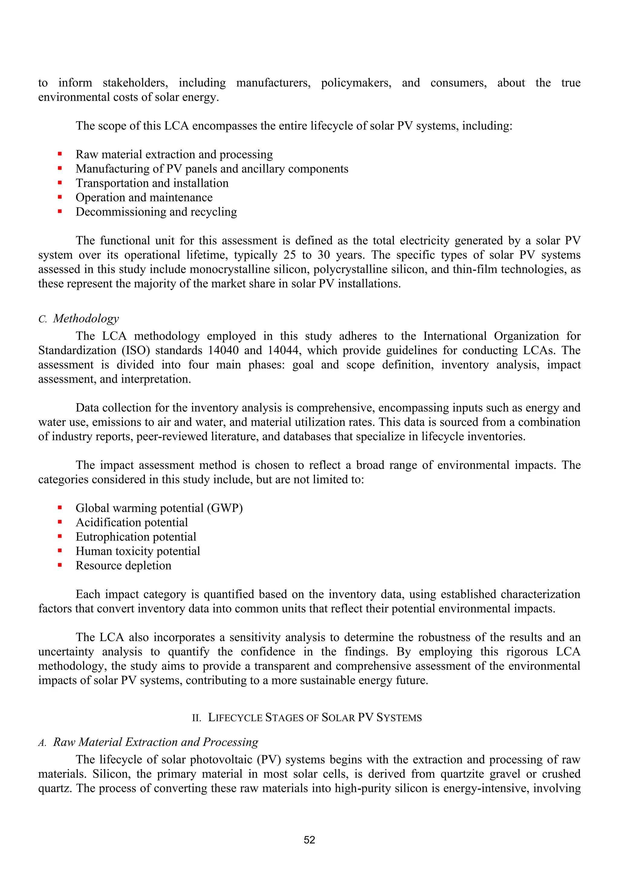 Lifecycle Assessment of Solar PV Systems: From Manufacturing to ...