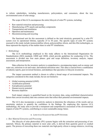 Lifecycle Assessment of Solar PV Systems: From Manufacturing to ...
