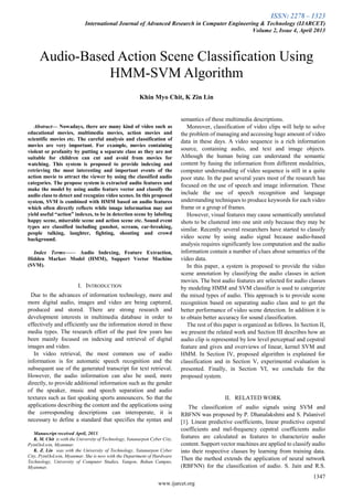 Ijarcet vol-2-issue-4-1347-1351 | PDF | Digital Audio | Computer Software and Applications