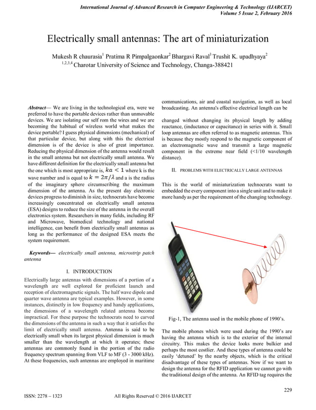 Electrically small antennas: The art of miniaturization | PDF | Physics | Science