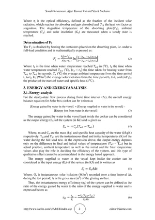 AN EXPERIMENTAL STUDY ON BOX-TYPE SOLAR COOKER | PDF