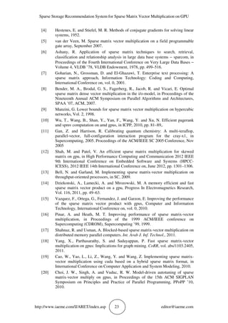 SPARSE STORAGE RECOMMENDATION SYSTEM FOR SPARSE MATRIX VECTOR MULTIPLICATION ON GPU | PDF