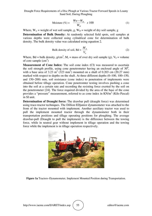 DRAUGHT FORCE REQUIREMENTS OF A DISC PLOUGH AT VARIOUS TRACTOR FORWARD ...