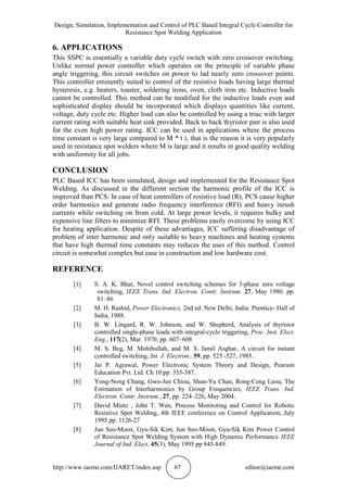 DESIGN, SIMULATION, IMPLEMENTATION AND CONTROL OF PLC BASED INTEGRAL CYCLE CONTROLLER FOR ...