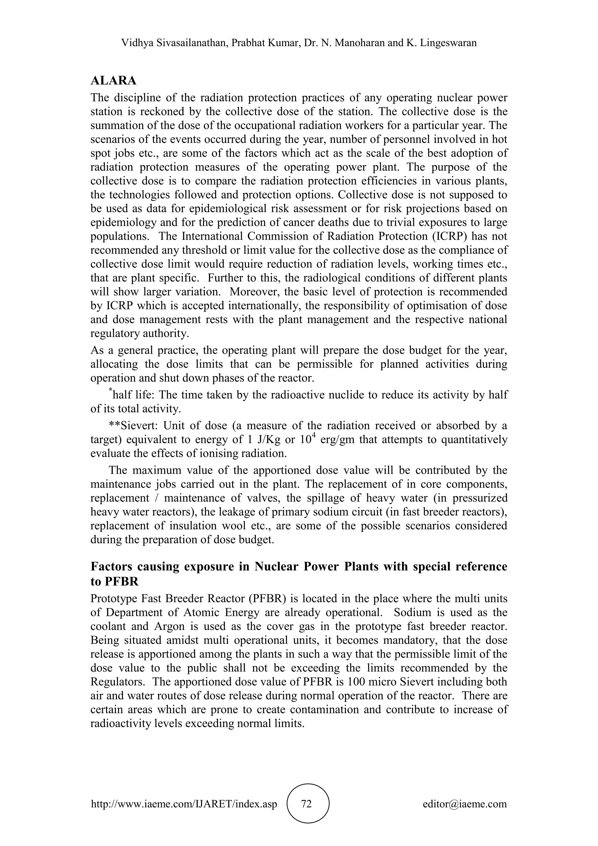 ALARA IMPLEMENTATION AND KNOWLEDGE MANAGEMENT IN NUCLEAR POWER PLANTS | PDF