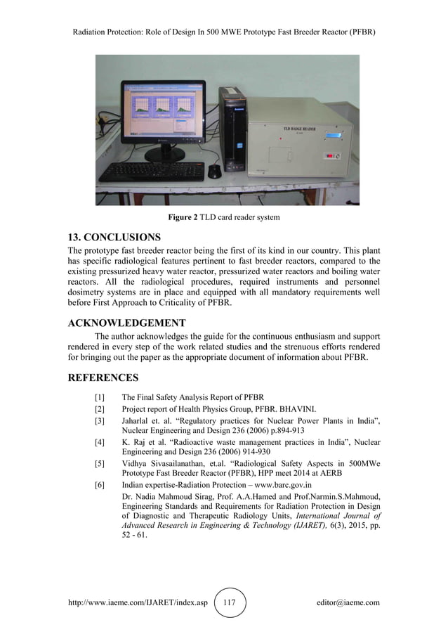 RADIATION PROTECTION: ROLE OF DESIGN IN 500 MWE PROTOTYPE FAST BREEDER REACTOR (PFBR) | PDF