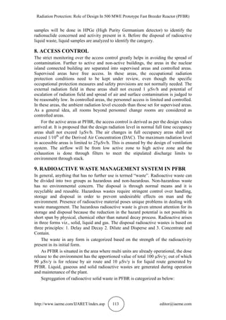 RADIATION PROTECTION: ROLE OF DESIGN IN 500 MWE PROTOTYPE FAST BREEDER ...