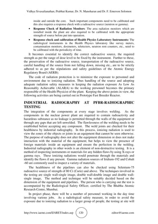RADIOLOGICAL SAFETY PRACTICES EXPERIENCED IN HANDLING OF RADIOACTIVE ...