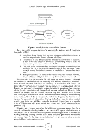 A NOVEL RESEARCH PAPER RECOMMENDATION SYSTEM | PDF