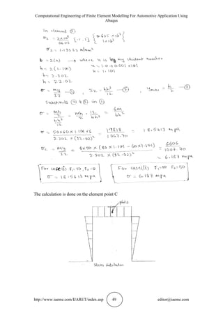 COMPUTATIONAL ENGINEERING OF FINITE ELEMENT MODELLING FOR AUTOMOTIVE APPLICATION USING ABAQUS | PDF