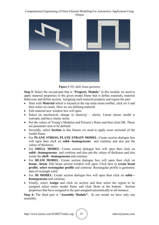 COMPUTATIONAL ENGINEERING OF FINITE ELEMENT MODELLING FOR AUTOMOTIVE ...