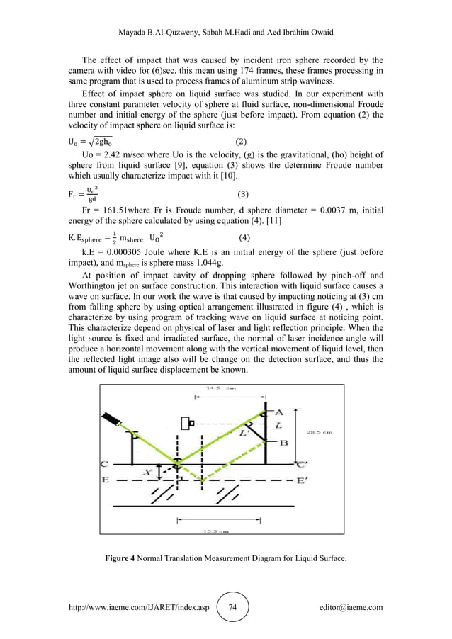 DETERMINING METAL SURFACE WAVINESS PARAMETERS AND HEIGHT LIQUID SURFACE ...