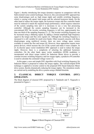 SPEED CONTROL OF INDUCTION MACHINE WITH REDUCTION IN TORQUE RIPPLE USING ROBUST SPACE-VECTOR ...