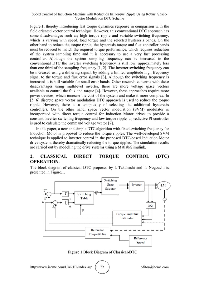 Speed Control Of Induction Machine With Reduction In Torque Ripple Using Robust Space Vector