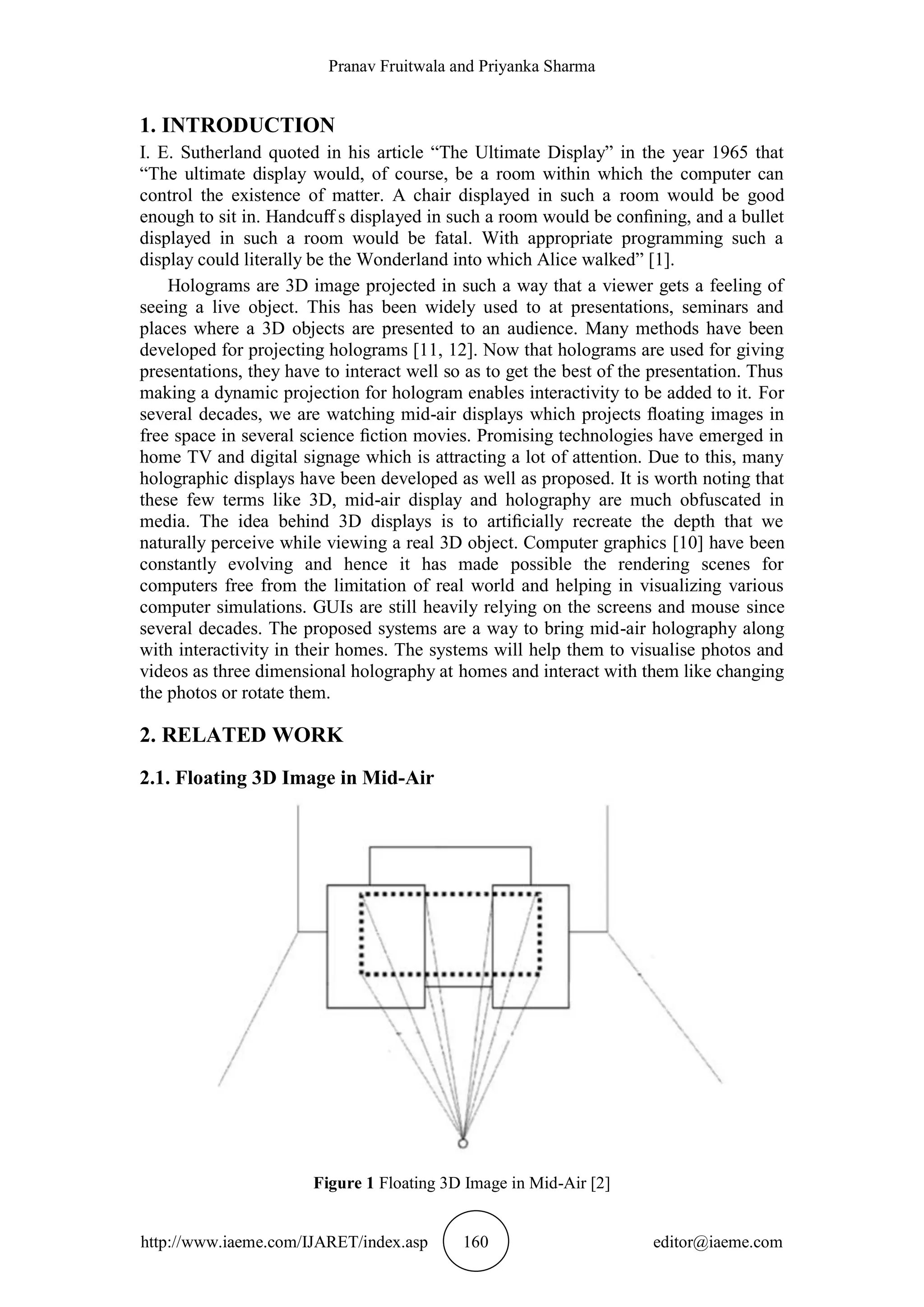 PROPOSED SYSTEM FOR MID-AIR HOLOGRAPHY PROJECTION USING CONVERSION OF ...