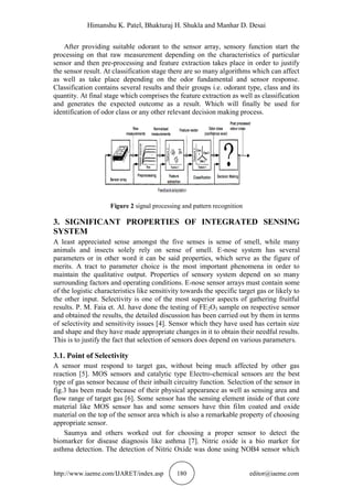ROLE OF SUBSTANTIAL CHARACTERISTICS IN ELECTRONIC NOSE SENSOR SELECTION FOR DIVERSE APPLICATIONS ...