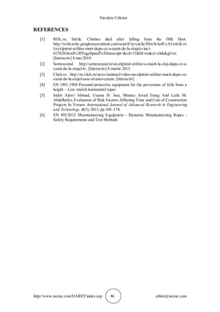 BEHAVIOUR OF THE ROPES CONSTITUENTS UNDER THE ACTION OF RISK FACTORS ...