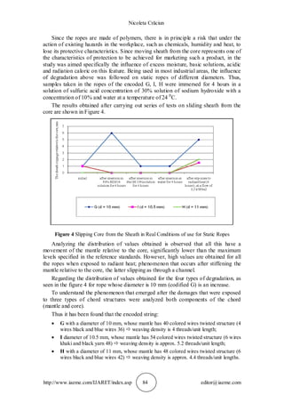 BEHAVIOUR OF THE ROPES CONSTITUENTS UNDER THE ACTION OF RISK FACTORS ...