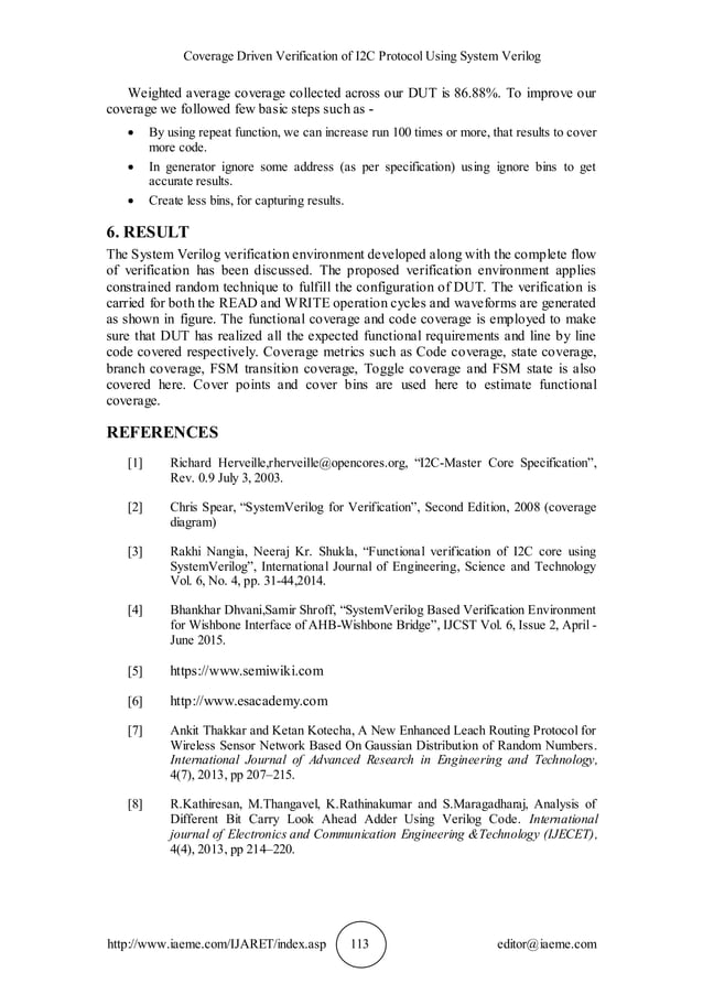 COVERAGE DRIVEN VERIFICATION OF I2C PROTOCOL USING SYSTEM VERILOG | PDF | Programming Languages ...
