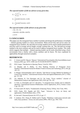 A MULTIPLE – CHANNEL QUEUING MODELS ON FUZZY ENVIRONMENT | PDF