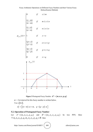 FUZZY ARITHMETIC OPERATIONS ON DIFFERENT FUZZY NUMBERS AND THEIR VARIOUS FUZZY DEFUZZIFICATION ...
