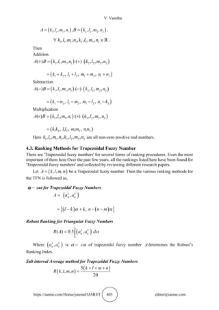 FUZZY ARITHMETIC OPERATIONS ON DIFFERENT FUZZY NUMBERS AND THEIR VARIOUS FUZZY DEFUZZIFICATION ...
