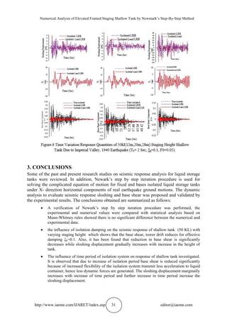 NUMERICAL ANALYSIS OF ELEVATED FRAMED STAGING SHALLOW TANK BY NEWMARK’S STEP-BY-STEP METHOD ...