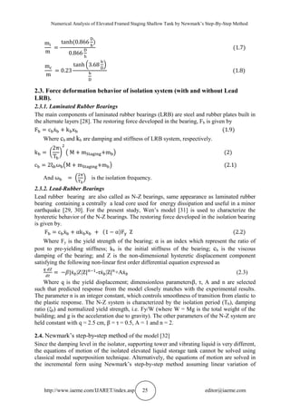 NUMERICAL ANALYSIS OF ELEVATED FRAMED STAGING SHALLOW TANK BY NEWMARK’S STEP-BY-STEP METHOD ...