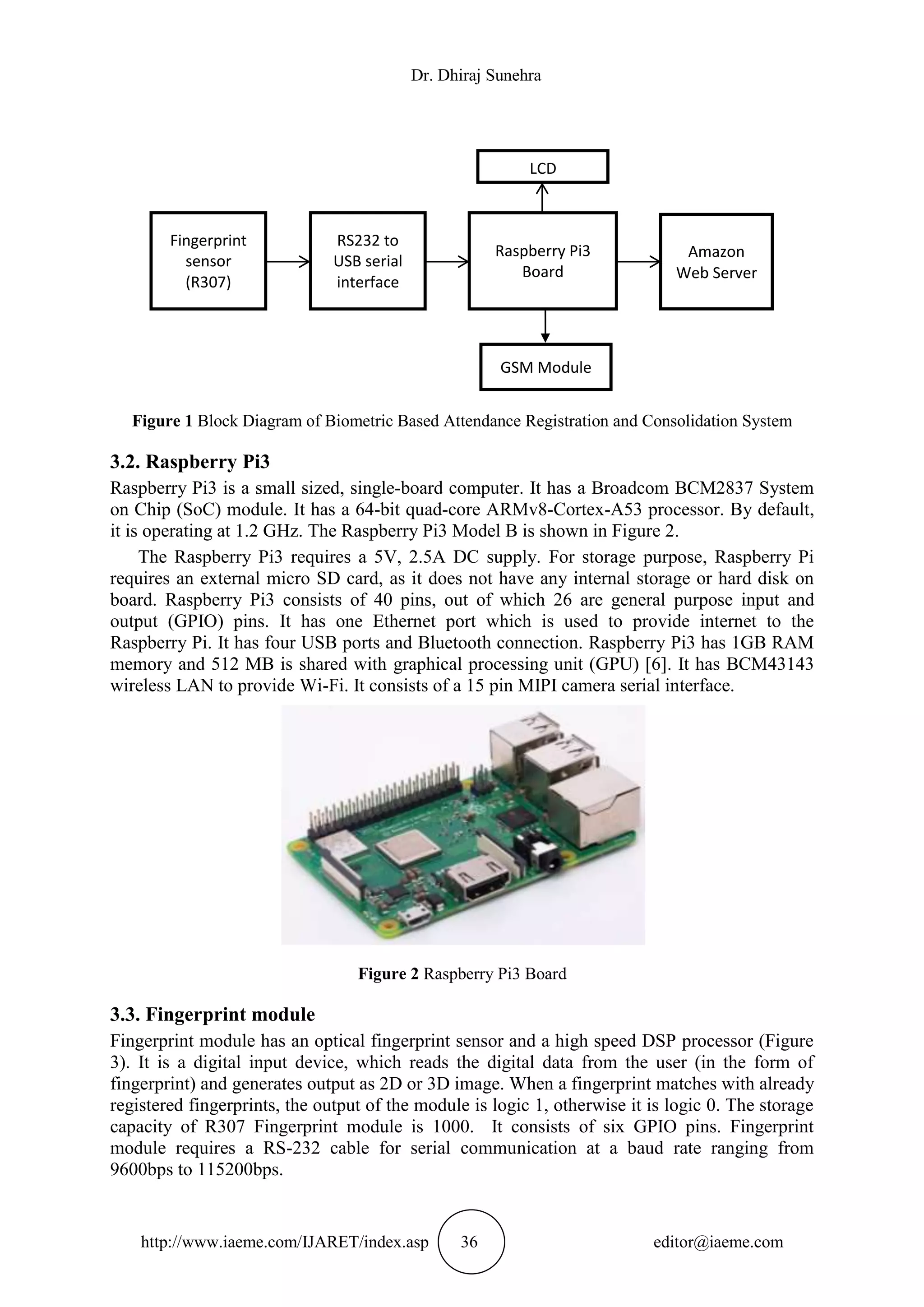 BIOMETRIC BASED ATTENDANCE REGISTRATION AND CONSOLIDATION SYSTEM USING ...