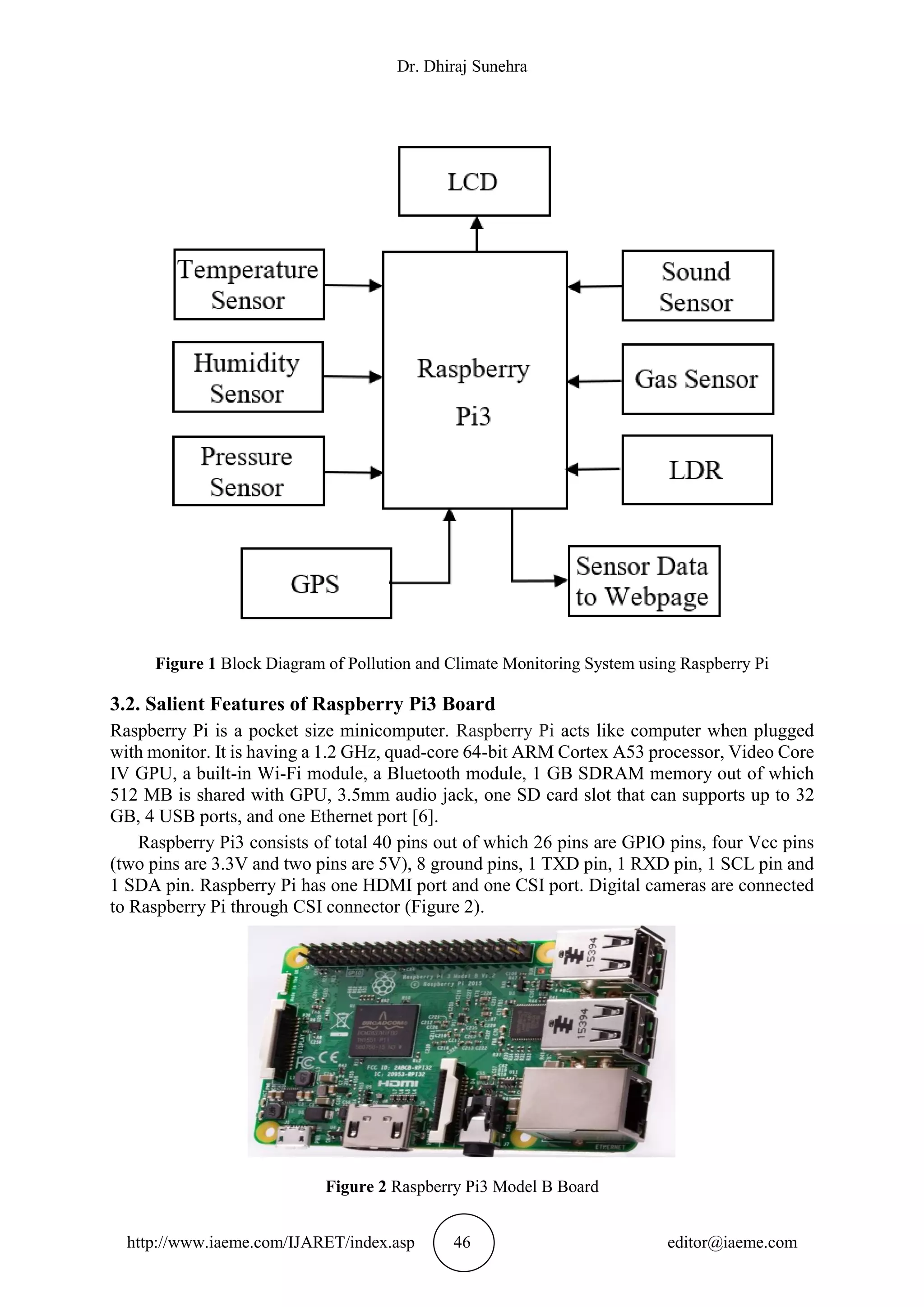 RASPBERRY PI BASED POLLUTION AND CLIMATE MONITORING SYSTEM USING INTERNET OF THINGS | PDF