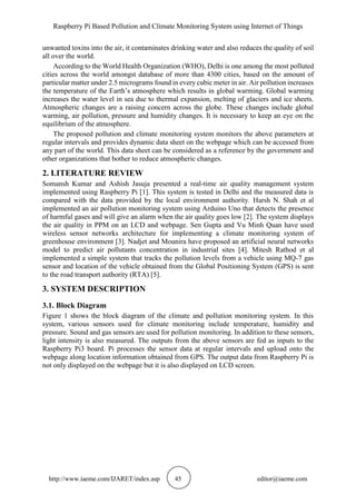 RASPBERRY PI BASED POLLUTION AND CLIMATE MONITORING SYSTEM USING ...