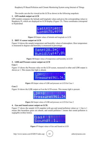 RASPBERRY PI BASED POLLUTION AND CLIMATE MONITORING SYSTEM USING ...