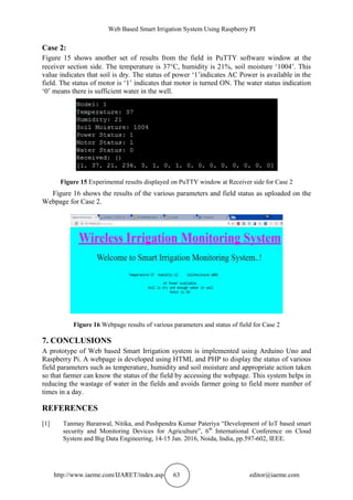 WEB BASED SMART IRRIGATION SYSTEM USING RASPBERRY PI | PDF