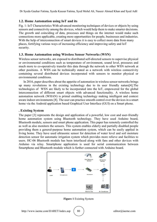 HOME AUTOMATION SYSTEM WITH WSN AND IOT | PDF