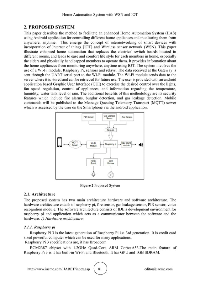 HOME AUTOMATION SYSTEM WITH WSN AND IOT | PDF