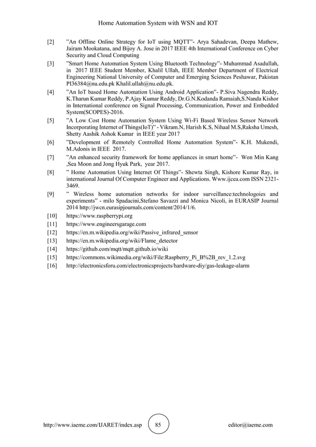 HOME AUTOMATION SYSTEM WITH WSN AND IOT | PDF