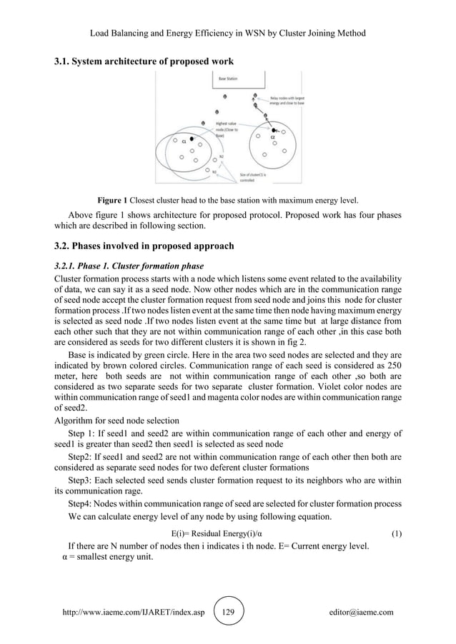 LOAD BALANCING AND ENERGY EFFICIENCY IN WSN BY CLUSTER JOINING METHOD | PDF