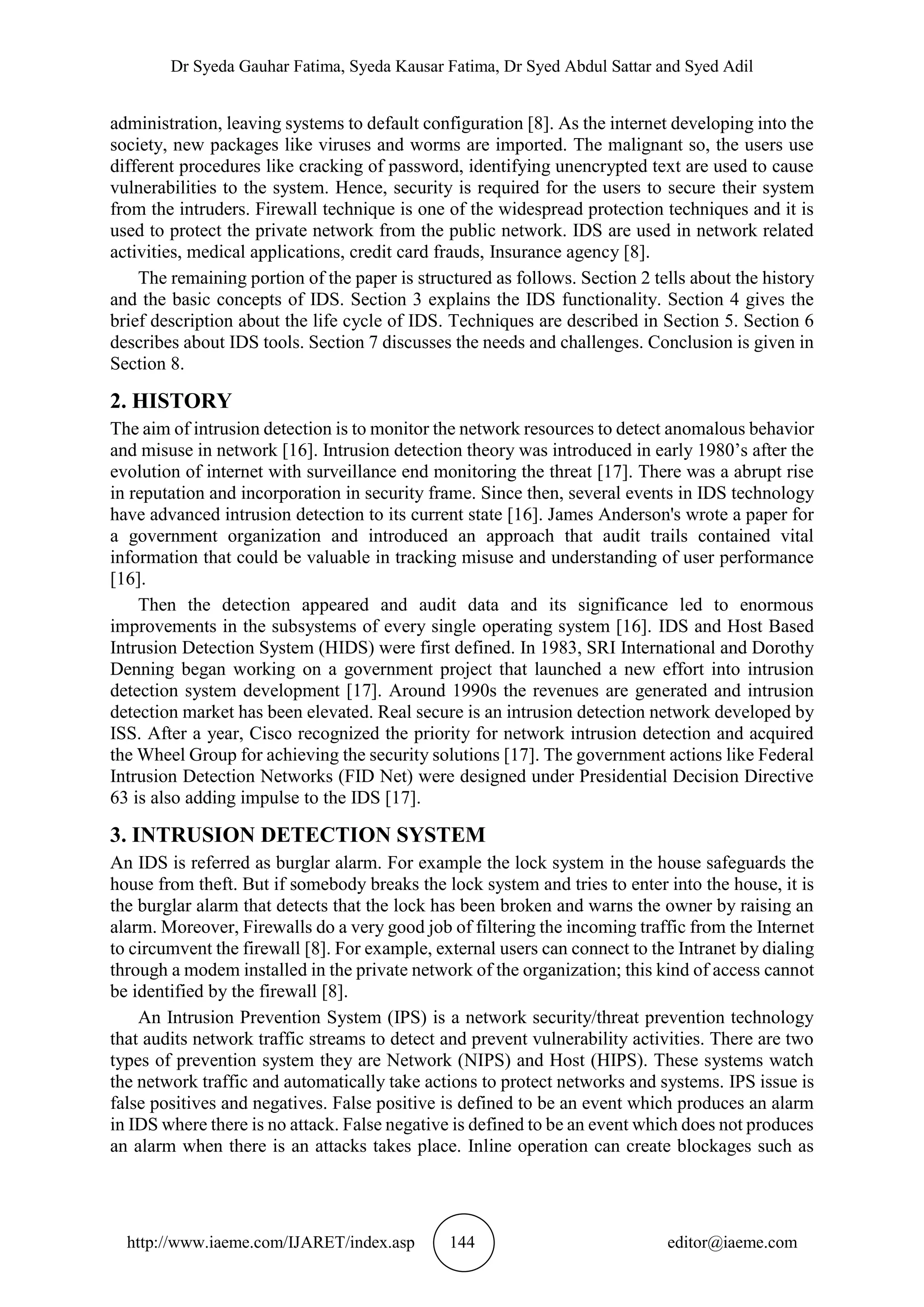 A STUDY ON INTRUSION DETECTION | PDF | Computing | Technology & Computing