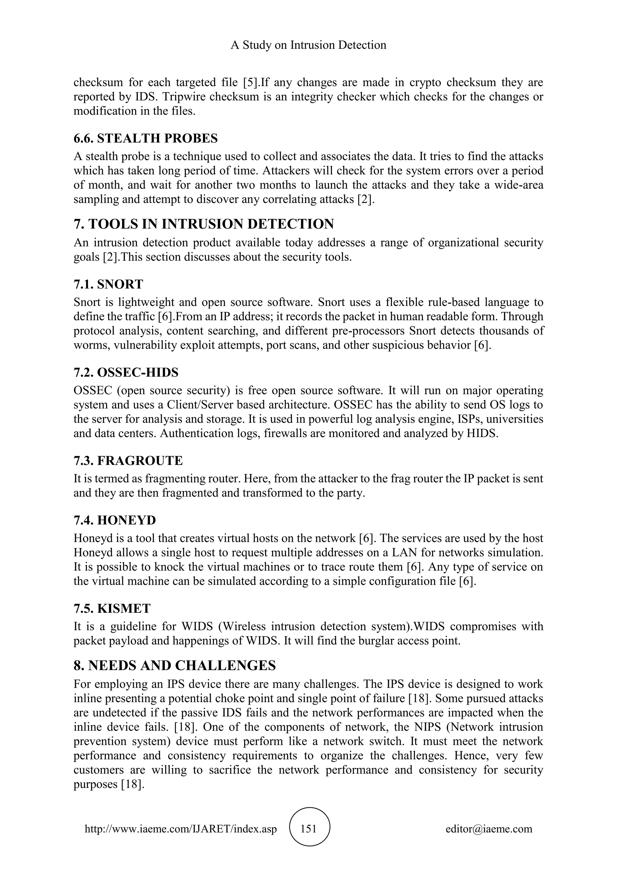 A STUDY ON INTRUSION DETECTION | PDF | Computing | Technology & Computing