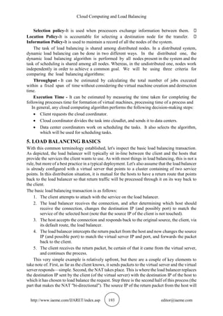 CLOUD COMPUTING AND LOAD BALANCING | PDF