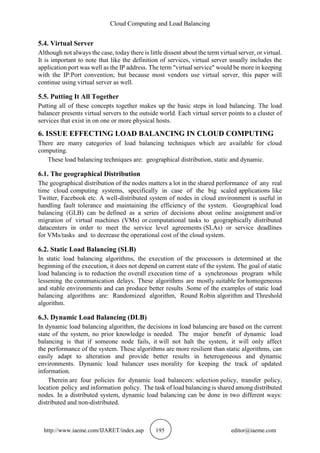 CLOUD COMPUTING AND LOAD BALANCING | PDF